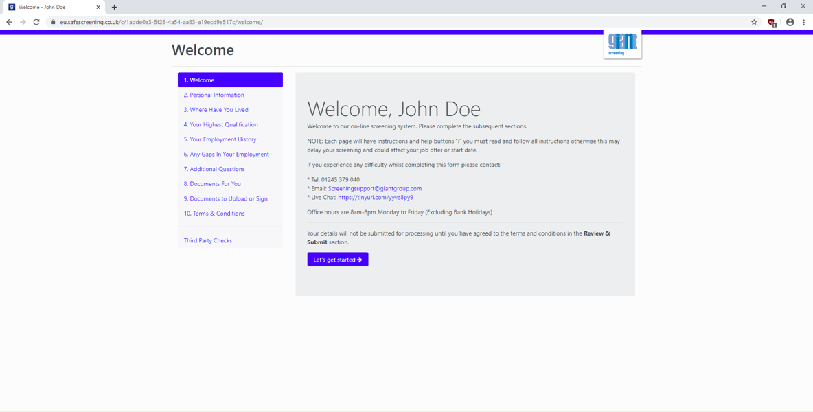 giant screening candidate hub