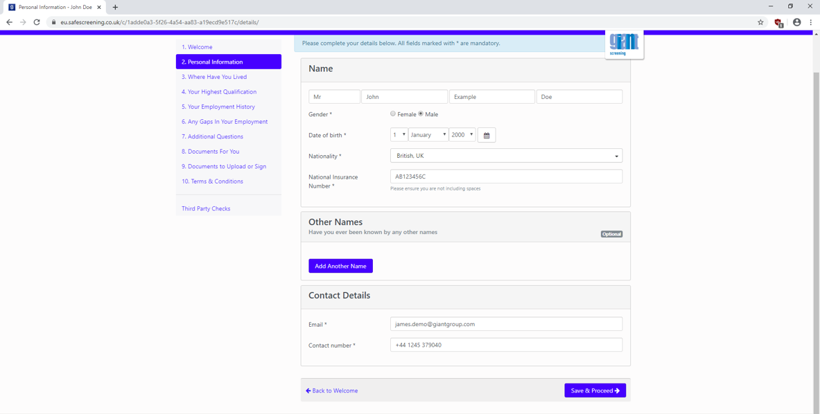 giant screening candidate hub